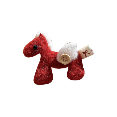 本命年毛绒小马胸针女