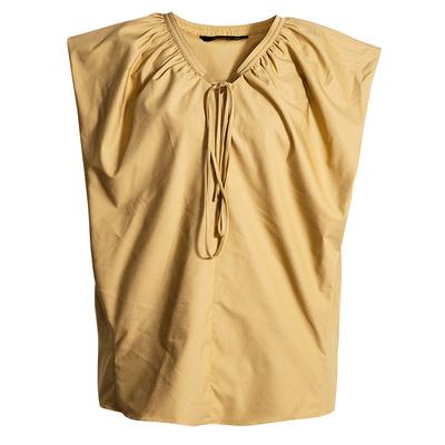 罗衣法式卡其色系带衬衫