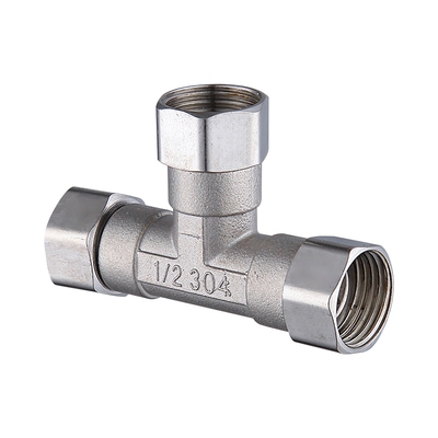 不锈钢加厚内外丝带活接三通热水器弯头水管接头龙头分水器配件