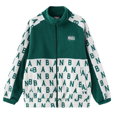 nbakids童装秋冬男童女童外套儿童撞色毛绒夹克K233TJ801P