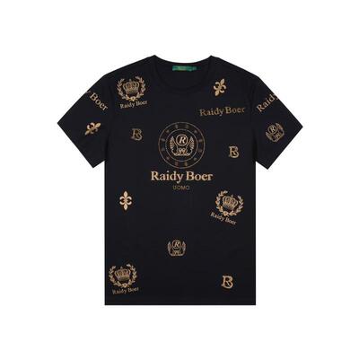 【抑菌】Raidy Boer/雷迪波尔2025年夏男装100%棉烫钻短袖T恤7083