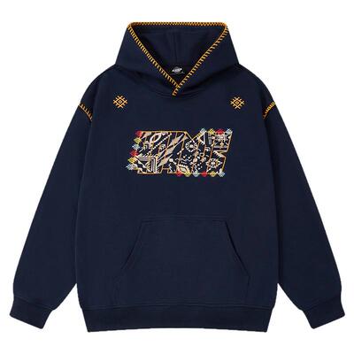 404MOB编织感重工刺绣连帽卫衣男美式复古宽松慵懒风情侣帽衫外套