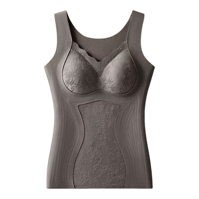 德绒保暖背心女加绒国风暖绒修身提拉内衣御寒内搭免穿文胸秋冬