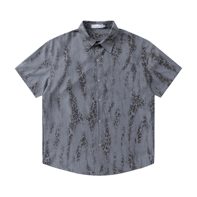 VE2高级感蛇纹正肩免烫短袖衬衫