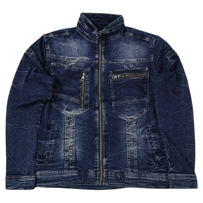 休闲短装弹力牛仔多口袋夹克