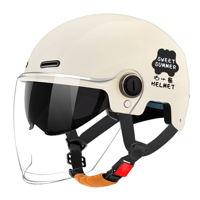 2025新国标3C认证电动摩托车头盔女士夏季防晒半盔四季透气男安全