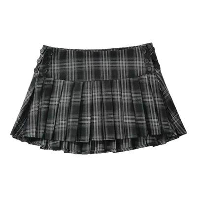 美式复古学院风格子百褶裙