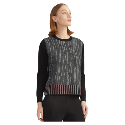 圣雪绒圆领提花垂坠感通勤羊绒衫