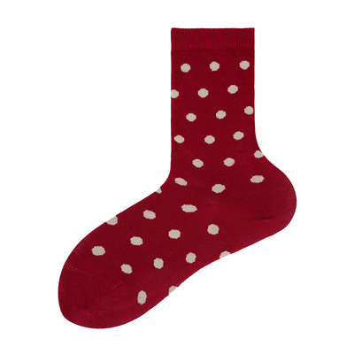 波点袜中筒袜女圆点图案