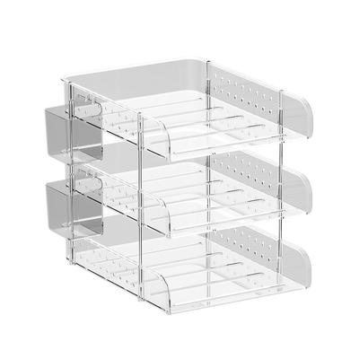 桌面置物架透明A4文件多层