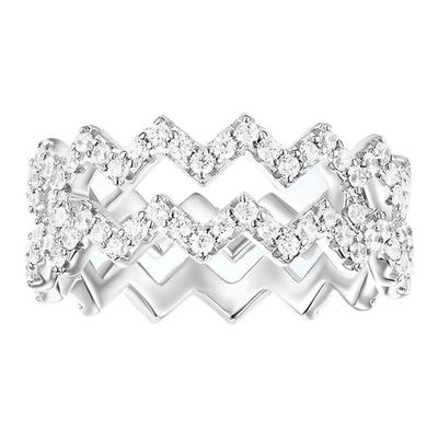 【新年礼物】APM Monaco双层Z字形镶晶钻戒指简约高级生日礼物女