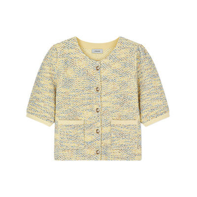 CRUSH2024早秋新款花呢短袖夹克