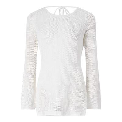 镂空露背比基尼罩衫宽松长袖