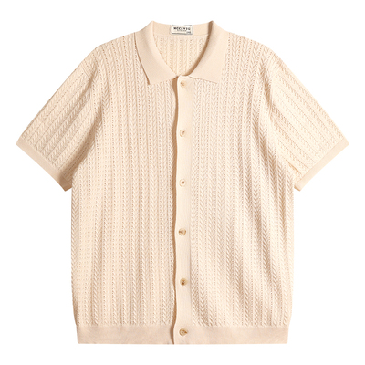 MCCEVTG镂空麻花针织开衫短袖