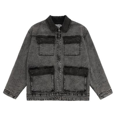 XXZXX潮牌牛仔外套工装重磅长袖
