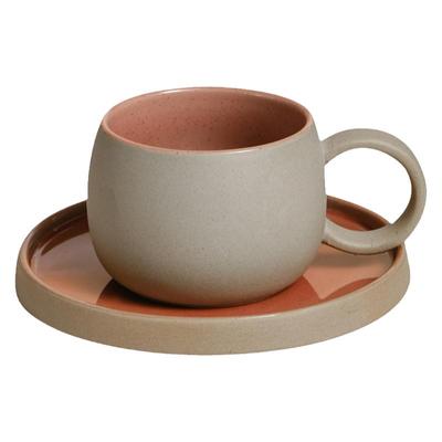 日系粗陶咖啡杯碟套装北欧风简约