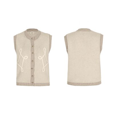 新品palavas梁洁同款河岸对影马甲撞色羊毛马甲叠穿针织背心原创