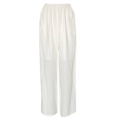 松弛感老钱亚麻长袖长裤两件套