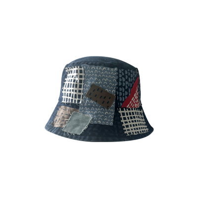 小众牛仔渔夫帽夏手工贴布遮阳帽