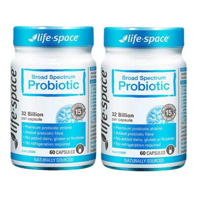 澳洲直邮进口lifespace成人广谱320亿益生菌肠胃便秘调理胶囊60粒