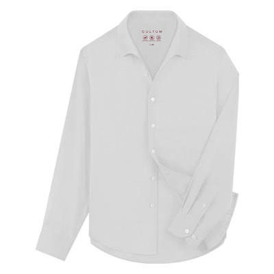 免烫莫代尔一片领长袖衬衫