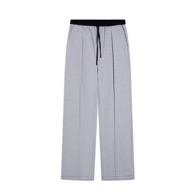 USHI悠时 时尚撞色抽绳松紧腰裤中线设计运动休闲针织裤男装