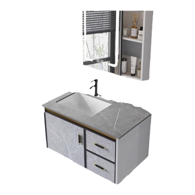 浴室柜组合太空铝卫生间洗漱台洗脸池卫浴面盆镜柜一体陶瓷盆百搭