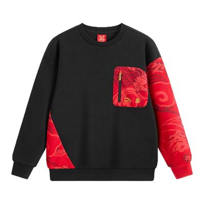 安踏儿童加绒卫衣女新年款红色