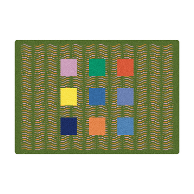 TRIPPY原创设计 极简色块 几何条纹 客厅地垫 加厚圈绒方形地毯