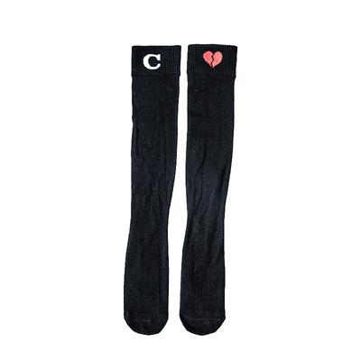 春夏薄款高密针织爱心字母小腿袜