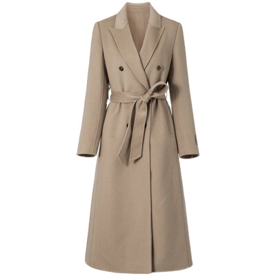 艺之卉全羊毛双面呢双排扣大衣