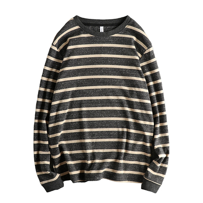 300G花纱面料潮流复古男式长袖T