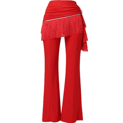 新款广场舞服装裤子拉丁交谊摩登舞跳舞裤子女吉特巴国标舞练功服