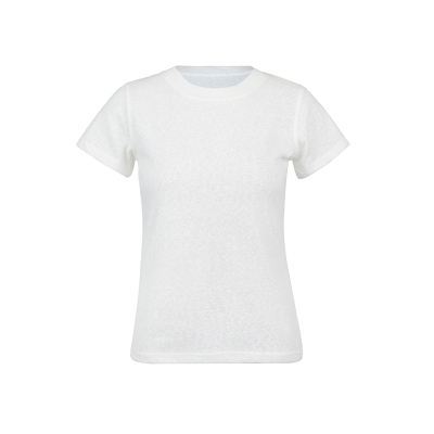 PCLA微透雪花亚麻感短袖T恤女