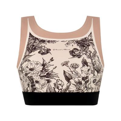 VisualMood黑印花瑜伽健身背心