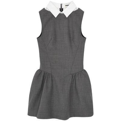 SHUSHUTONG撞料衬衫领无袖连衣裙