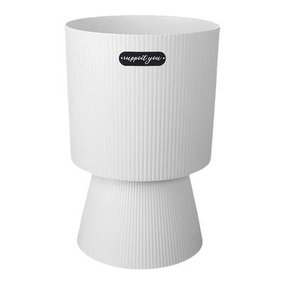 树脂简约亚光高脚仿陶瓷花盆