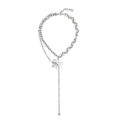 【何洛洛同款】BLACKHEAD/黑头反战花珍珠项链夸张朋克