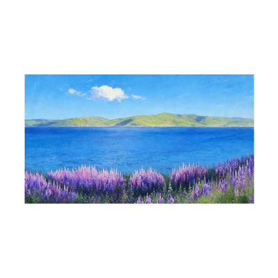 大芬村手绘紫岸澄湖客厅油画