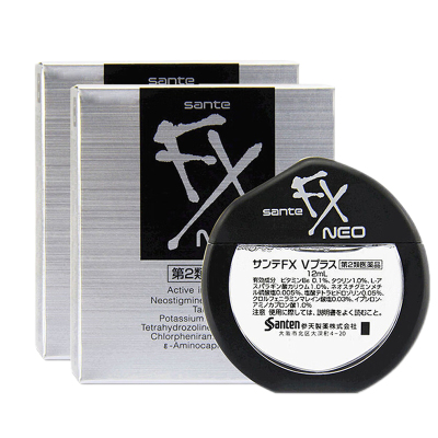 【自营】日本进口参天银FX NEO清凉型眼药水缓解眼疲劳12ml*2件