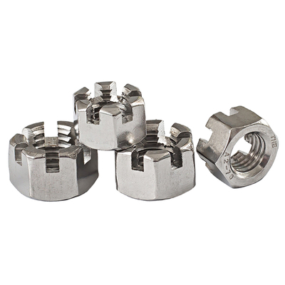 304不锈钢六角开槽螺母