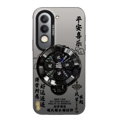 旋转陀螺支架适用于vivoY37c手机壳V2442A高级感硬壳vivo y37C磨砂防摔文字高颜值保护套解压男女新款手机套