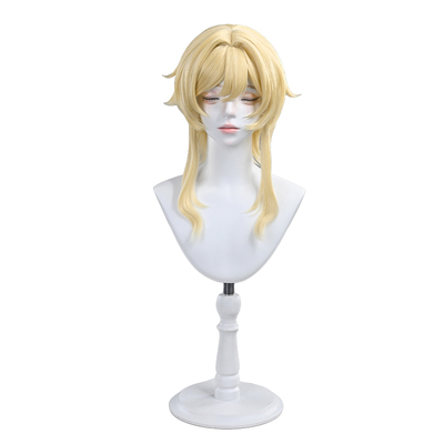 三分妄想原神旅行者荧 空复地重天cos假发麻花辫头皮顶无定金发卡