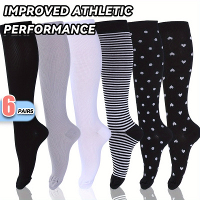S 56710 Sport compression calf socks 花型运动压力袜跨境