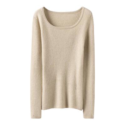 女圆领修身纯羊绒毛衣打底衫