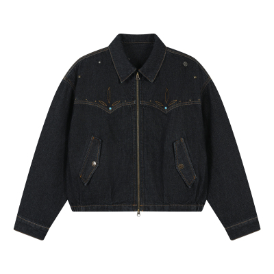 mostwanted西部感明线刺绣钉珠原牛夹克2026春季新款牛仔外套男女