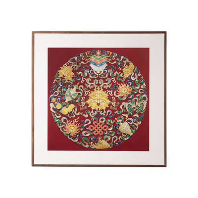 铜师傅 手工錾刻 铜雕画《吉祥八宝》玄关沙发背景墙中式装饰挂画