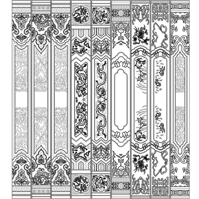 古建筑彩画CAD动态块电子版110款