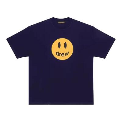 正品drewhouse深海军蓝笑脸T恤
