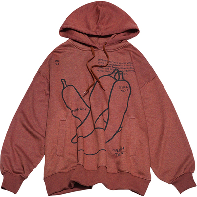 STILLYOU复古街头大印花连帽卫衣